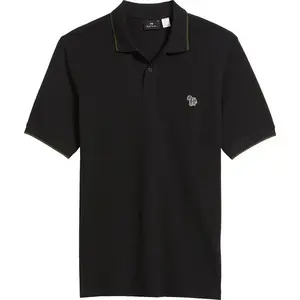 Paul Smith Zebra Organic Cotton Piqué Polo Black