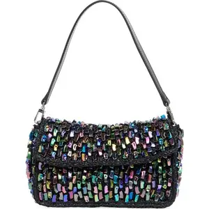 Staud Timmy Beaded Shoulder Bag - Black