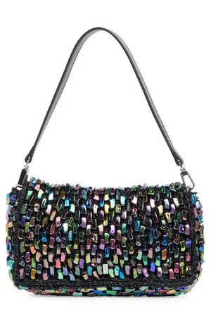 Staud Timmy Beaded Shoulder Bag - Black