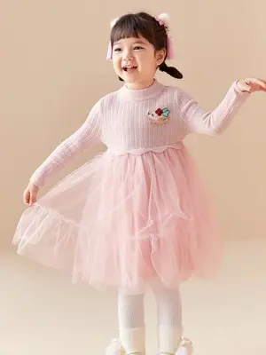 BALABALA Knit And Tulle Dress - Pink