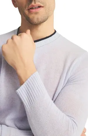 Naadam Lightweight Cashmere Contrast Trim Crewneck Sweater