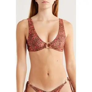 KULANI KINIS Ring Contour Crop Bikini Top - Wild Rose