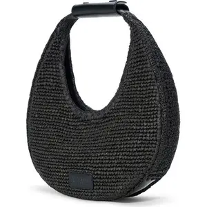 Staud Moon Raffia Tote - Black