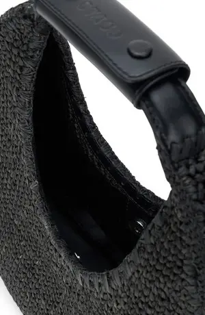 Staud Moon Raffia Tote - Black