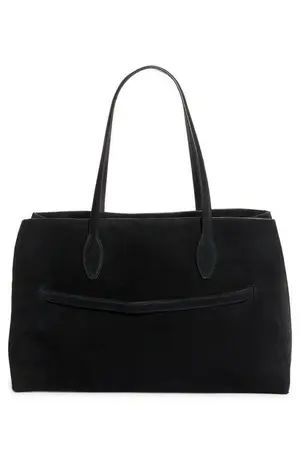 TOTEME Belted Suede Tote - Black