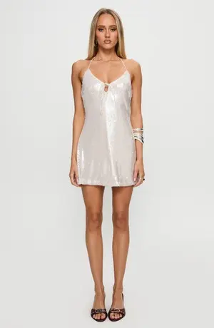 Princess Polly Sequin Halter Mini Dress