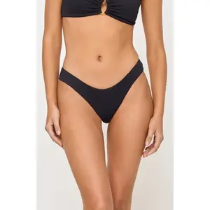 L*Space Rocky Classic Pucker Textured Bikini Bottom - Black