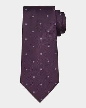 TOM FORD Textured Stripe Silk Tie Prune