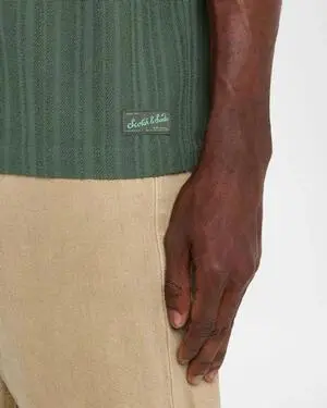 Scotch & Soda Apos;s Textured Stripe Pocket Short-sleeve Shirt - Thyme