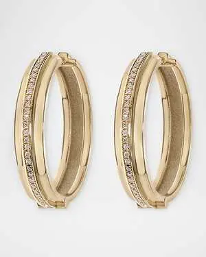 AZLEE 18k Diamond Huggie Earrings - Yellow Gold