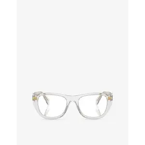 Prada Irregular-frame Acetate Optical Glasses - Grey