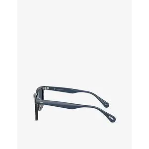 Oliver Spencer Square-frame Acetate Sunglasses - Blue