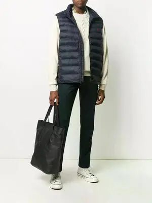 Polo Ralph Lauren Logo-embroidered Puffer Gilet - Blue