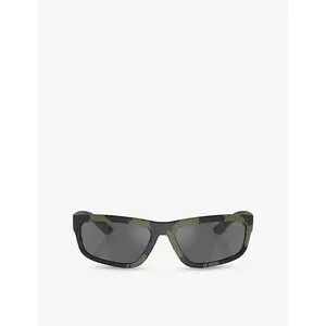 Prada Ps 05zs Rectangle-frame Sunglasses - Green