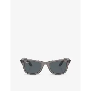 Ray-ban Rectangle-frame Acetate Wayfarer Sunglasses - Grey