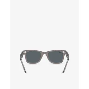 Ray-ban Rectangle-frame Acetate Wayfarer Sunglasses - Grey