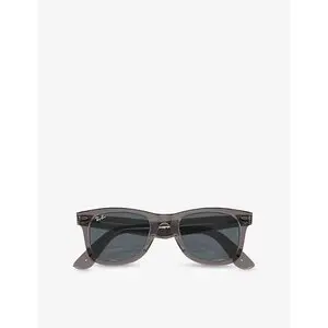 Ray-ban Rectangle-frame Acetate Wayfarer Sunglasses - Grey