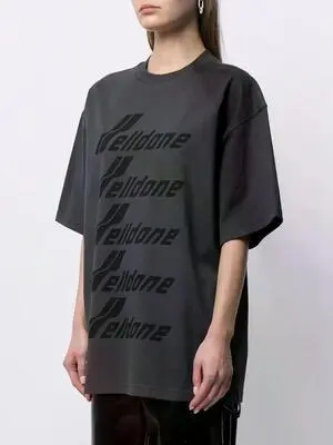 We11Done Logo-print Cotton T-shirt - Grey