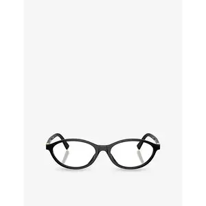 Miu Miu Mu 09xv Oval-frame Acetate Eyeglasses - Black