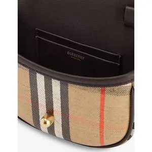 Burberry Mini Highlands Check Cross-body Bag - Sand