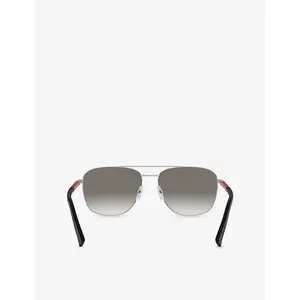Prada Ps 54zs Pilot-frame Steel Sunglasses - Silver