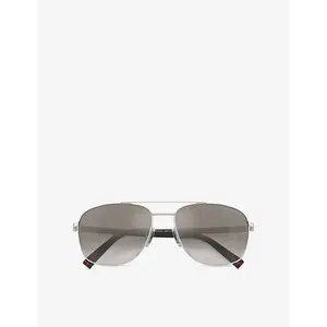 Prada Ps 54zs Pilot-frame Steel Sunglasses - Silver