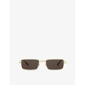 CARTIER Rectangle-frame Metal Sunglasses - Gold
