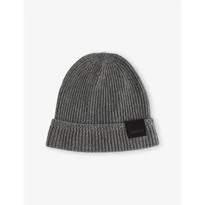 TOM FORD Logo-Patch Cashmere Beanie Light Charcoal