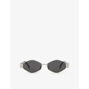 Celine Metal Triomphe Irregular-frame Sunglasses - Grey