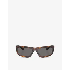 Prada Ps 05zs Rectangle Sunglasses - Brown