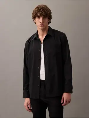Calvin Klein Tech Poplin Button-down Shirt - Black