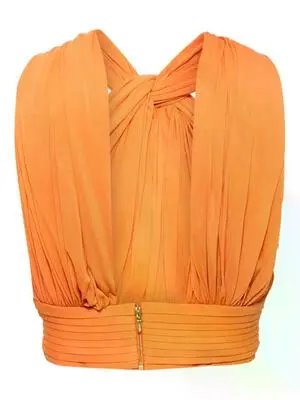 HERVE L. LEROUX Cut-in Multiway Cropped Top - Orange