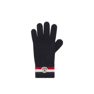 Moncler Tricolor Wool Gloves - Blue