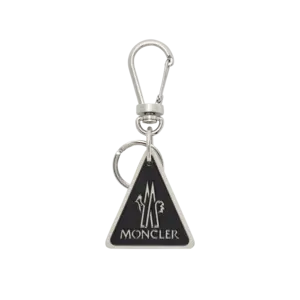 Moncler Logo Leather Key Ring - Black