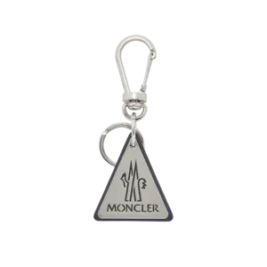 Moncler Logo Leather Key Ring - Grey