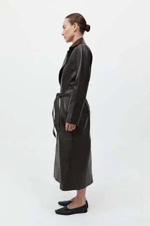 ST. AGNI Leather Trench Coat