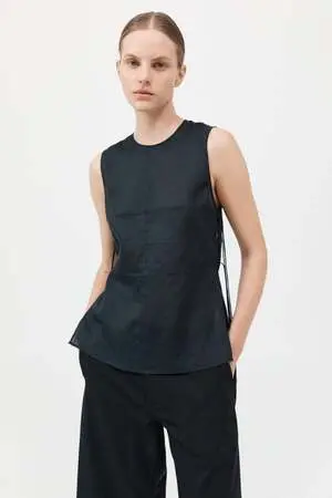 ST. AGNI Semi Sheer Patchwork Top