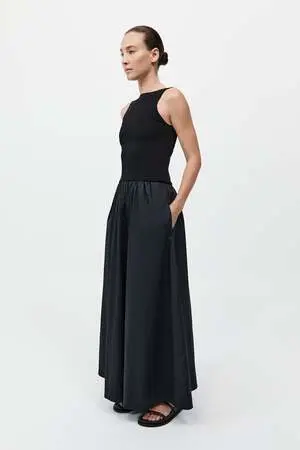 ST. AGNI Bateau Cut Out Maxi Dress - Black