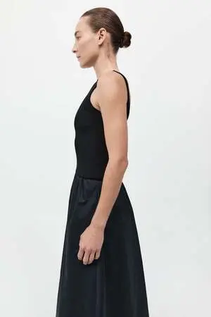 ST. AGNI Bateau Cut Out Maxi Dress - Black