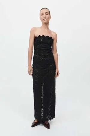 ST. AGNI Doily Column Dress - Black
