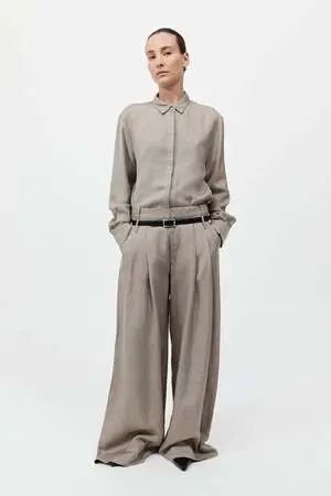 ST AGNI Melange Double Loop Wide Leg Trousers