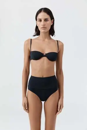 ST. AGNI High-waisted Bikini Bottom - Black