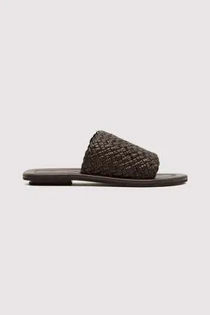 ST AGNI Woven Minimal Slide - Chocolate