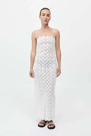ST. AGNI Doily Column Dress - White