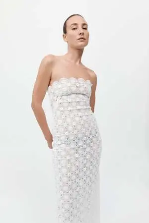 ST. AGNI Doily Column Dress - White