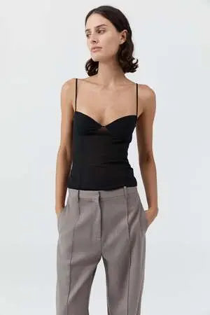 ST. AGNI Silk Cami - Black