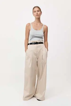 ST. AGNI Organic Cotton Slim Scoop Tank - Silver