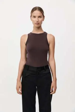 ST. AGNI Organic Cotton Bateau Tank - Raisin