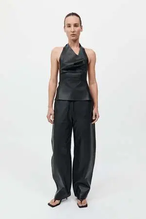 ST. AGNI Leather Tie Top