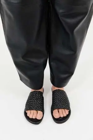 ST. AGNI Woven Leather Slides